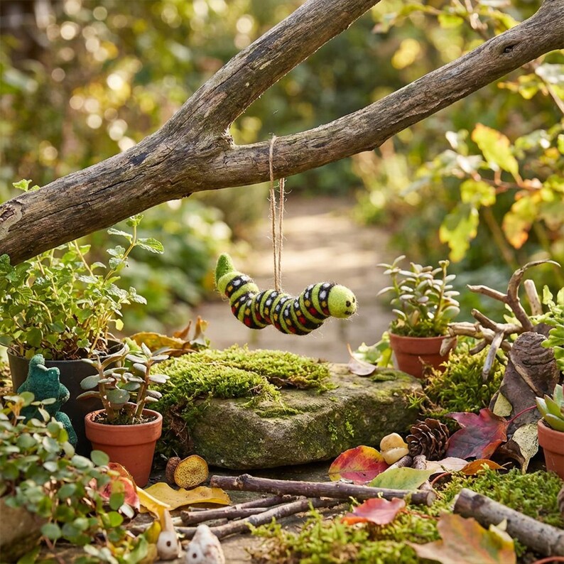 Carl the Caterpillar Hanging Decoration: Needle Felt Fair Trade Wool - Etsy
