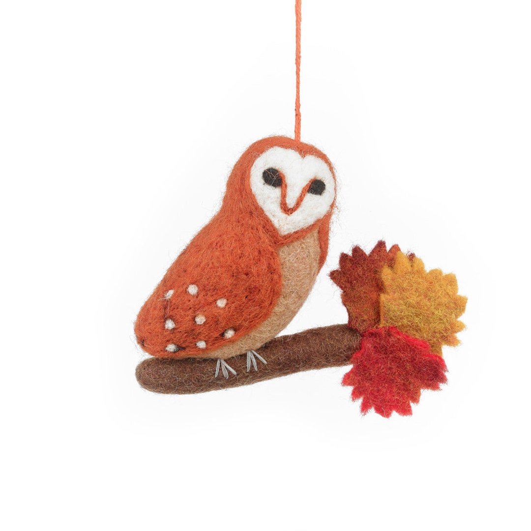 Handmade Felt Bryony Barn Owl Hanging Autumnal Decoration - Etsy