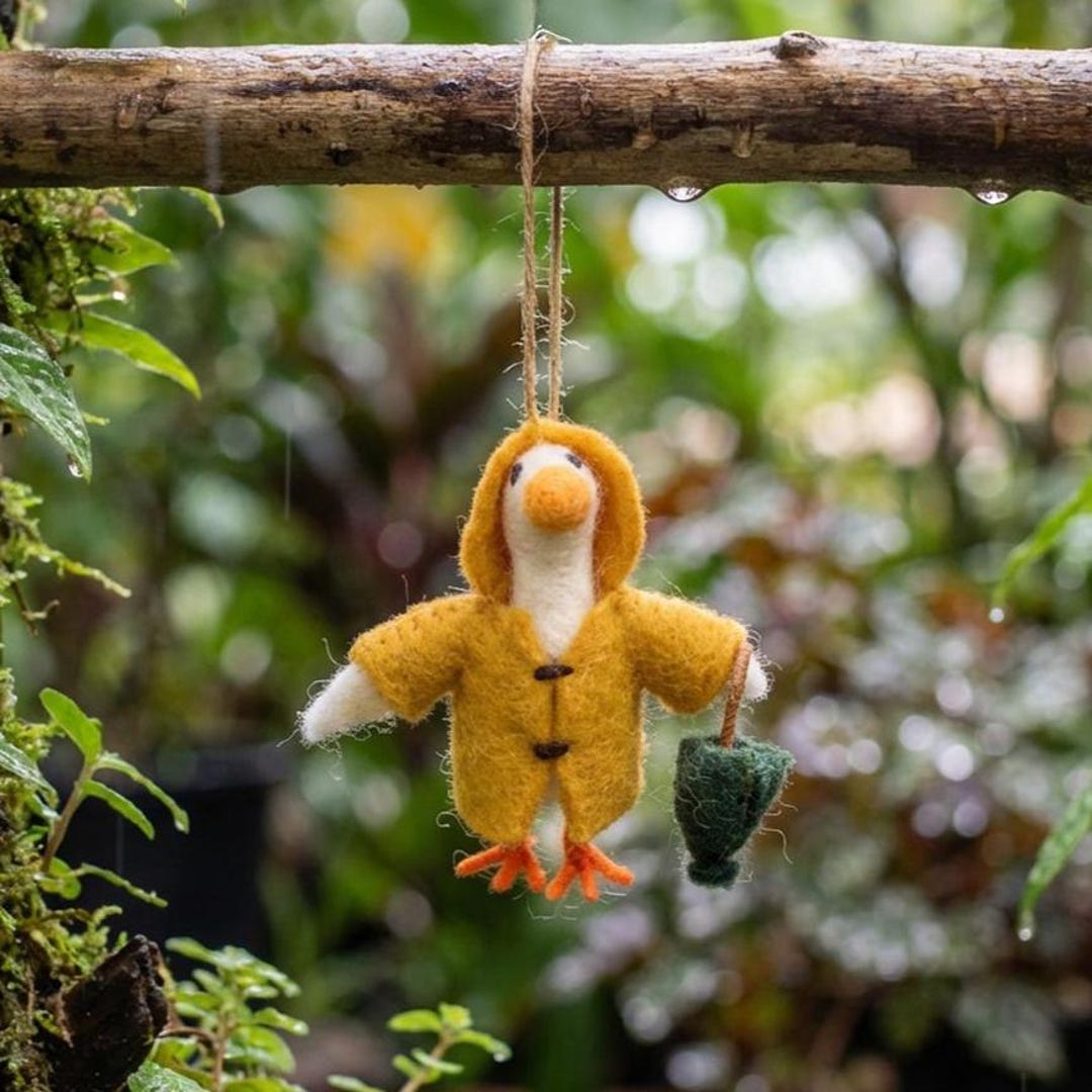 Puddles the Goose - Hanging Decoration- Handmade - Needle Felted ...