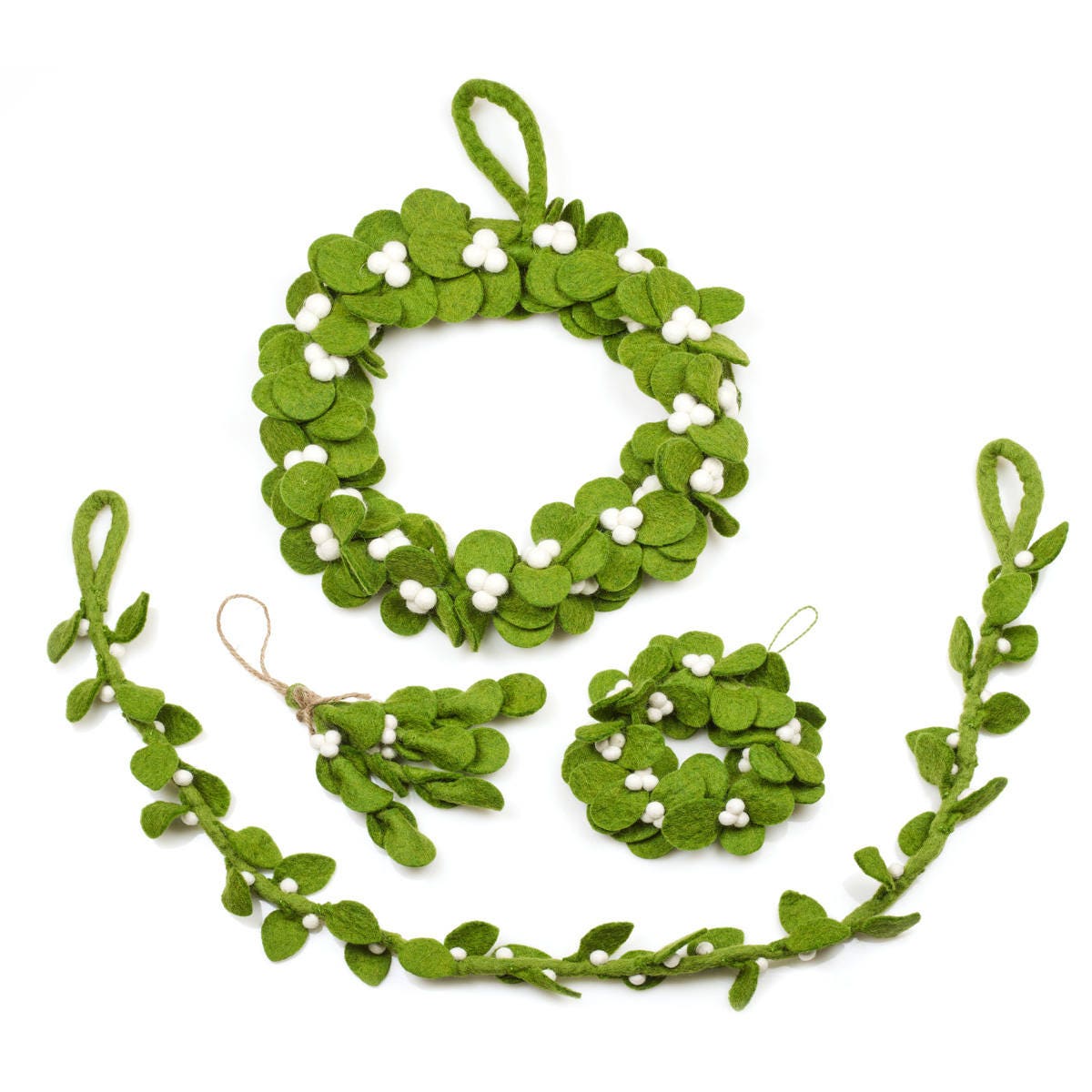 Mistletoe Garland Felt Garland Felted Decorations - Etsy UK