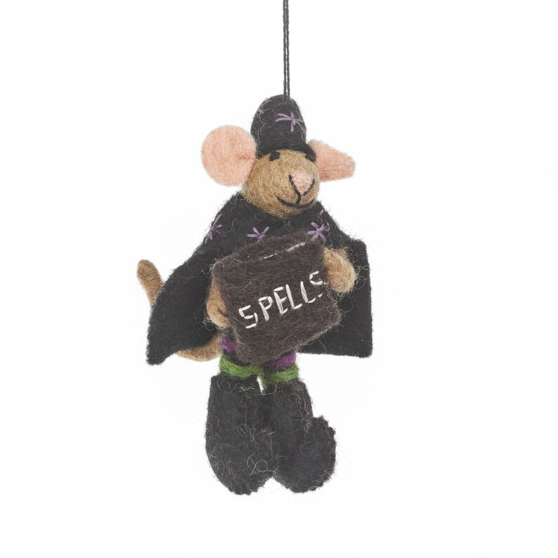 Needle Felted Spellbound Mouse Halloween Decoration: Handmade Wool ...