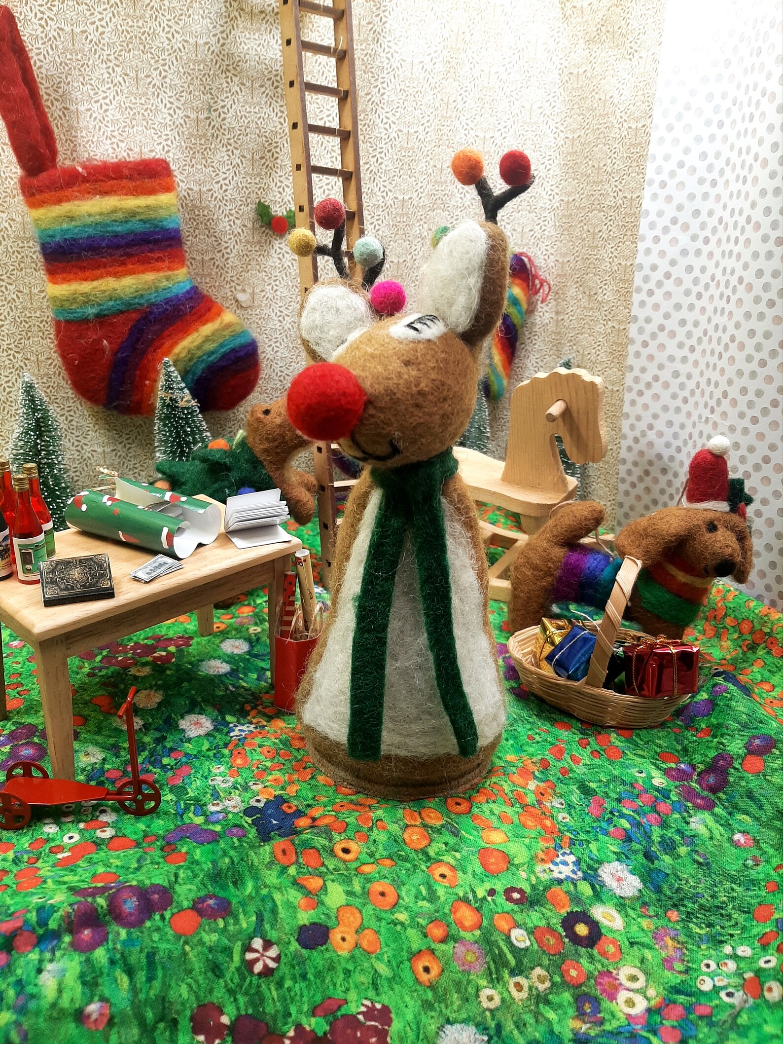 Sassy Rudolph Topper - Reindeer - Needle Felt - Christmas Tree Topper ...