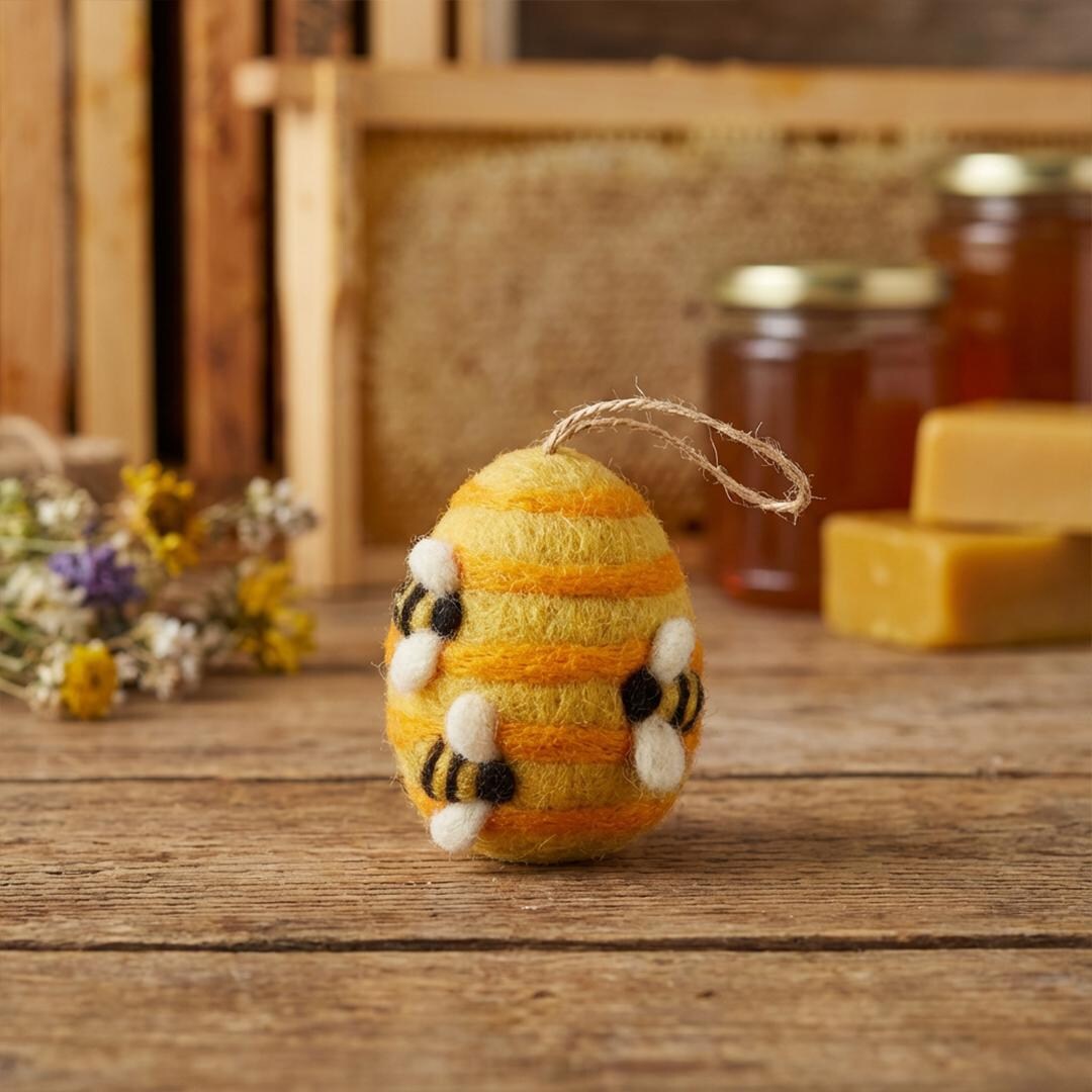 Busy Beehive Decoration - Needle Felt - Biodegradable - Sustainable ...