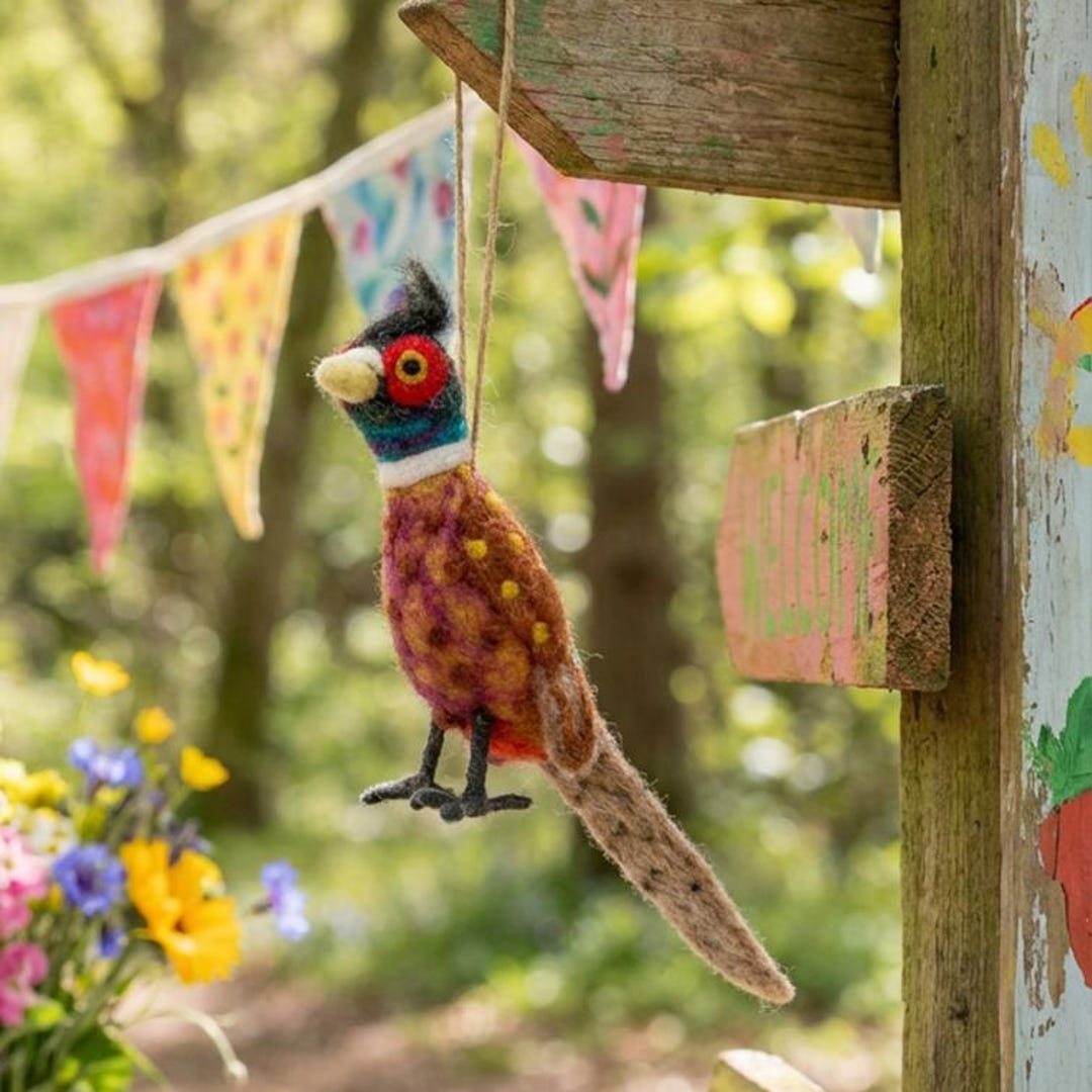 Philippa the Pheasant Woodland Bird Handmade Felt Hanging Decoration - Etsy