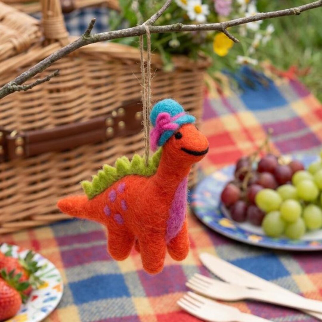 Edwina the Dinosaur - Needle Felt - Hanging Decoration - Eco-friendly ...