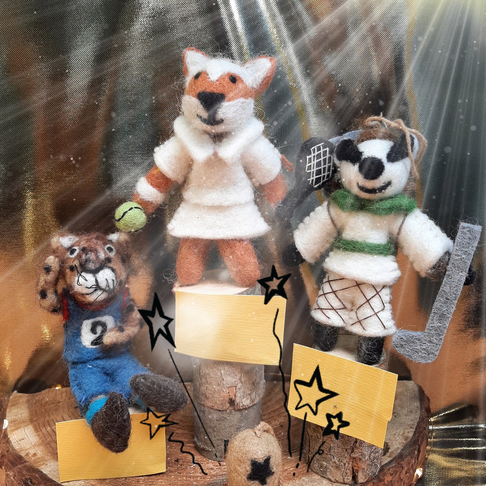 Golfing Badger - Woodland Decoration - Hanging Decoration - Needle ...