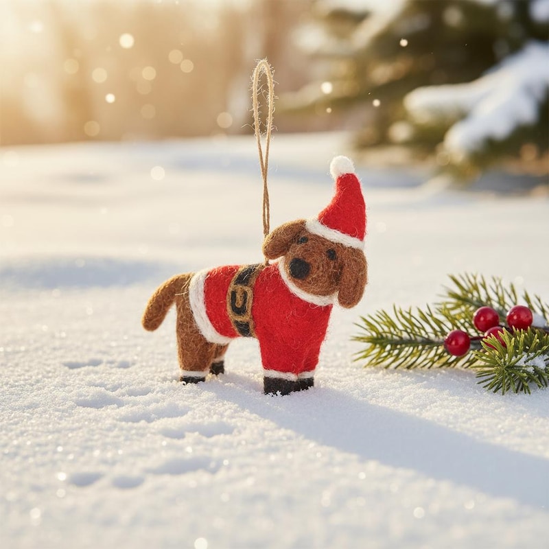 Felt Dog Ornament - Etsy