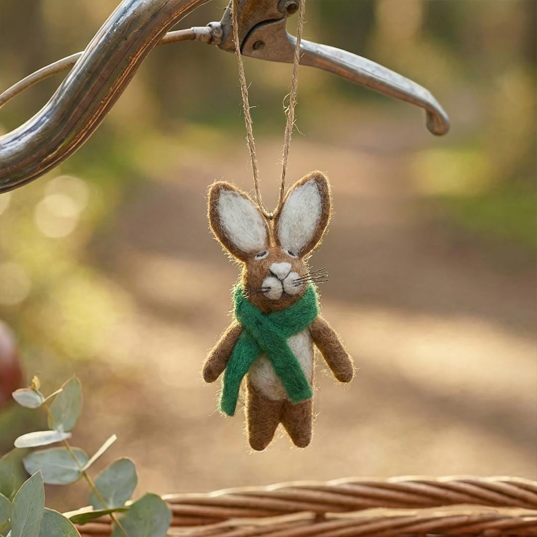 Clover the Hare - Hanging Decoration - Woodland - Needle Felt ...
