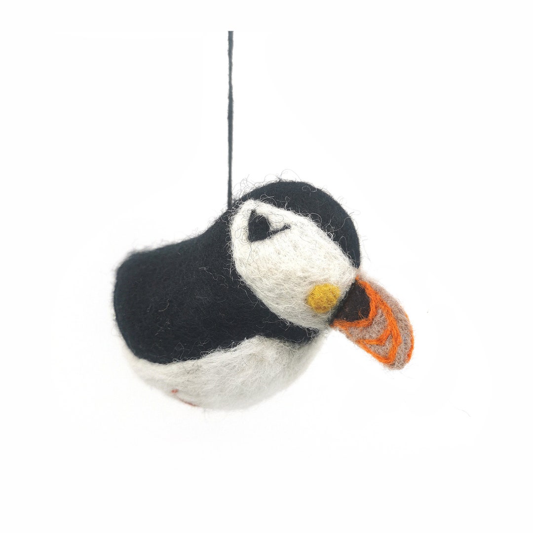 Hanging Puffin - Felt Animals- Needle Felt - Wool - Bird - Decoration ...
