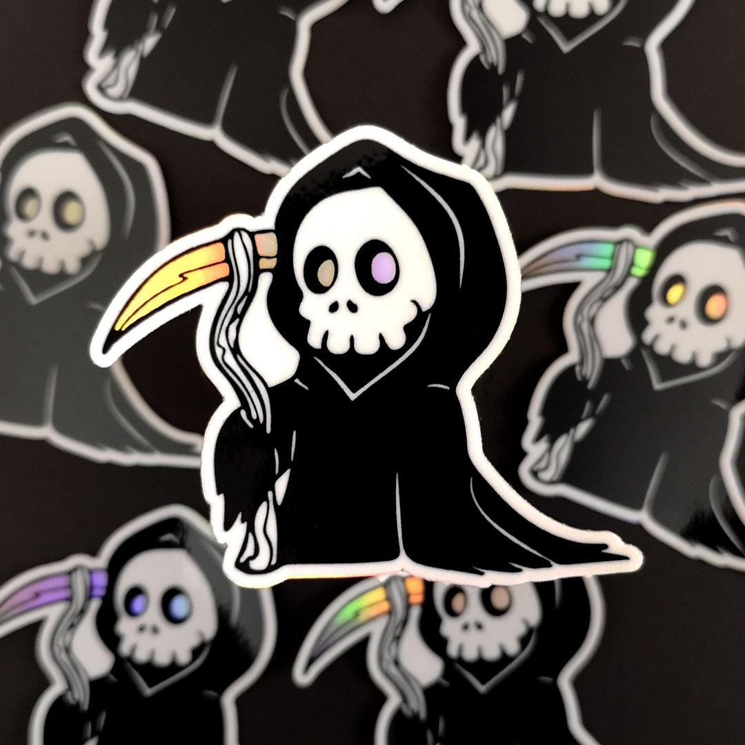 Lil Grim Reaper - Holographic Vinyl Sticker - Etsy