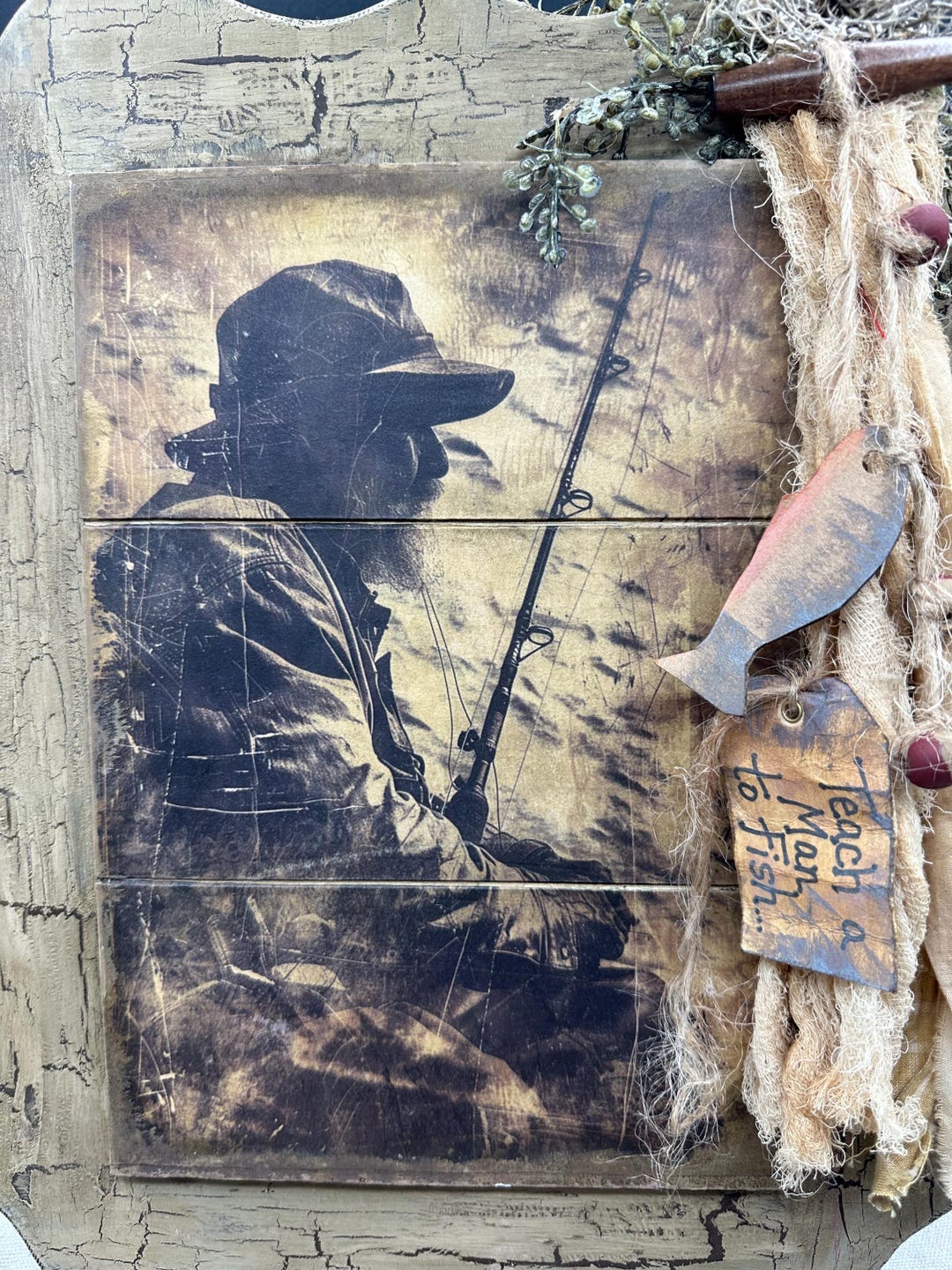 Rustic Fisherman Wall Decor - Handmade - Etsy