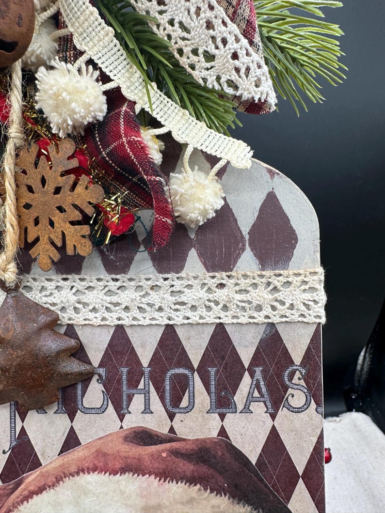 Handmade St. Nicholas/santa Cutting Board Wall Decor/leaner Decor ...