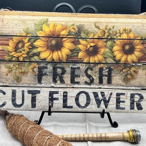Rustic Farm Freah Flowers Sign With Sunflowers - Etsy