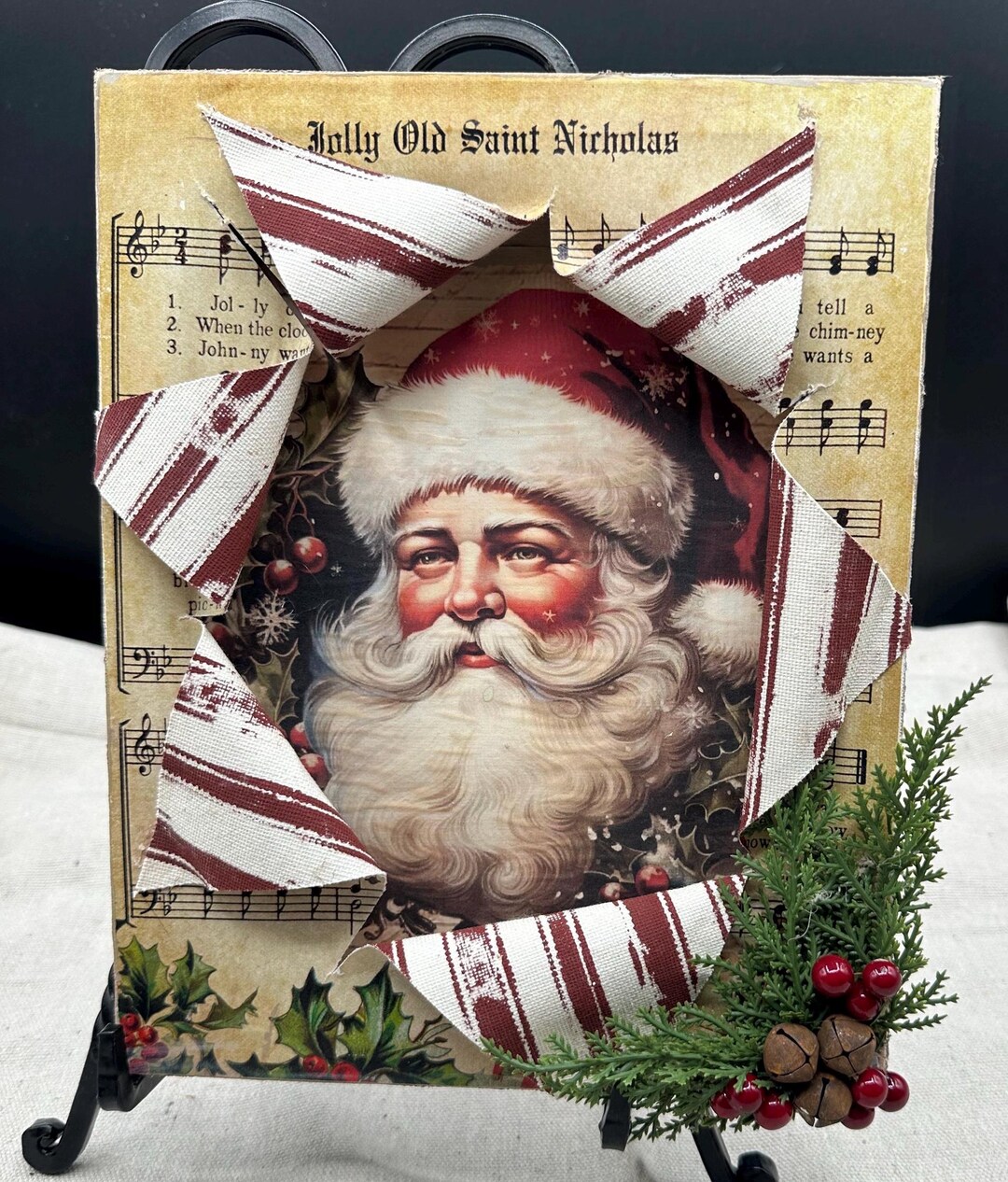 Handmade Santa Burst Canvas Christmas Decor - Etsy