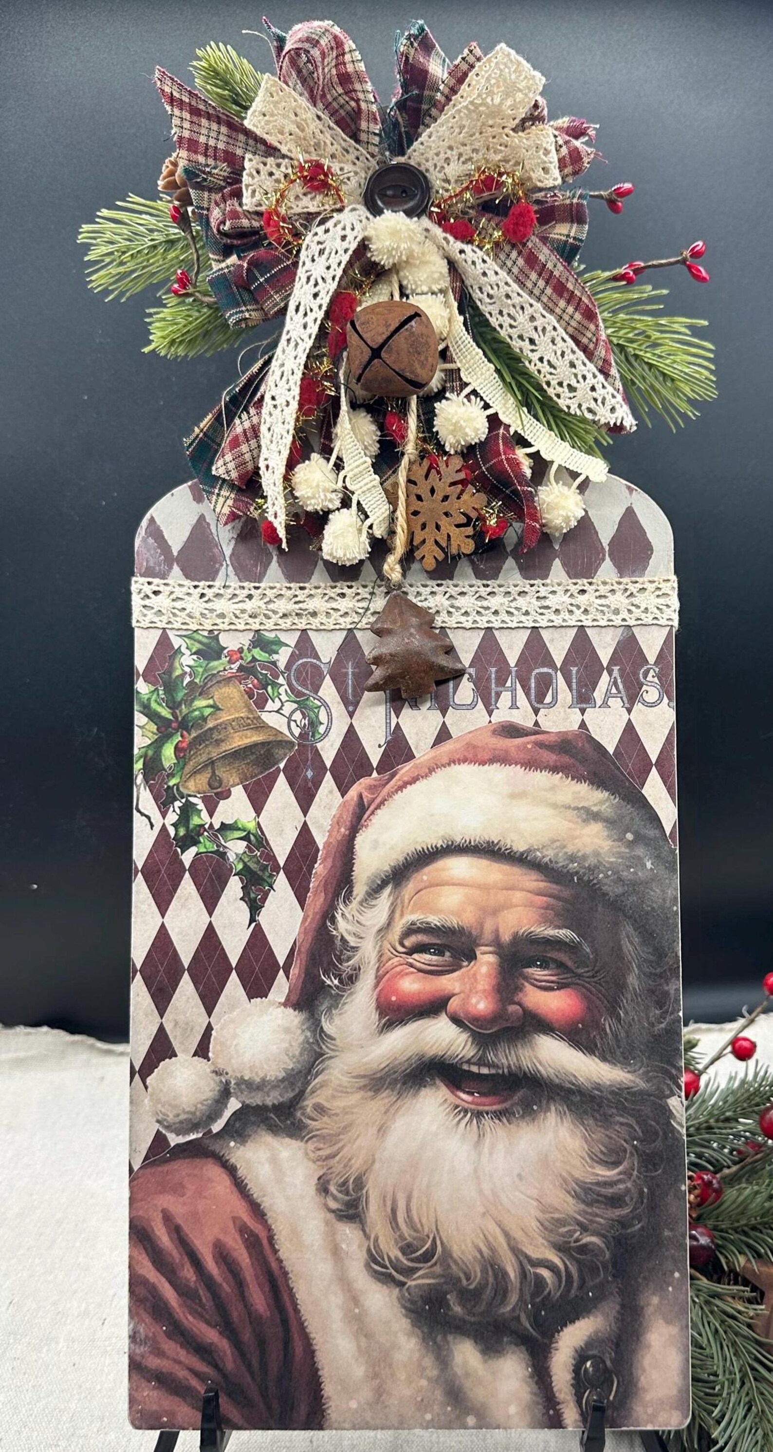 Handmade St. Nicholas/santa Cutting Board Wall Decor/leaner Decor ...