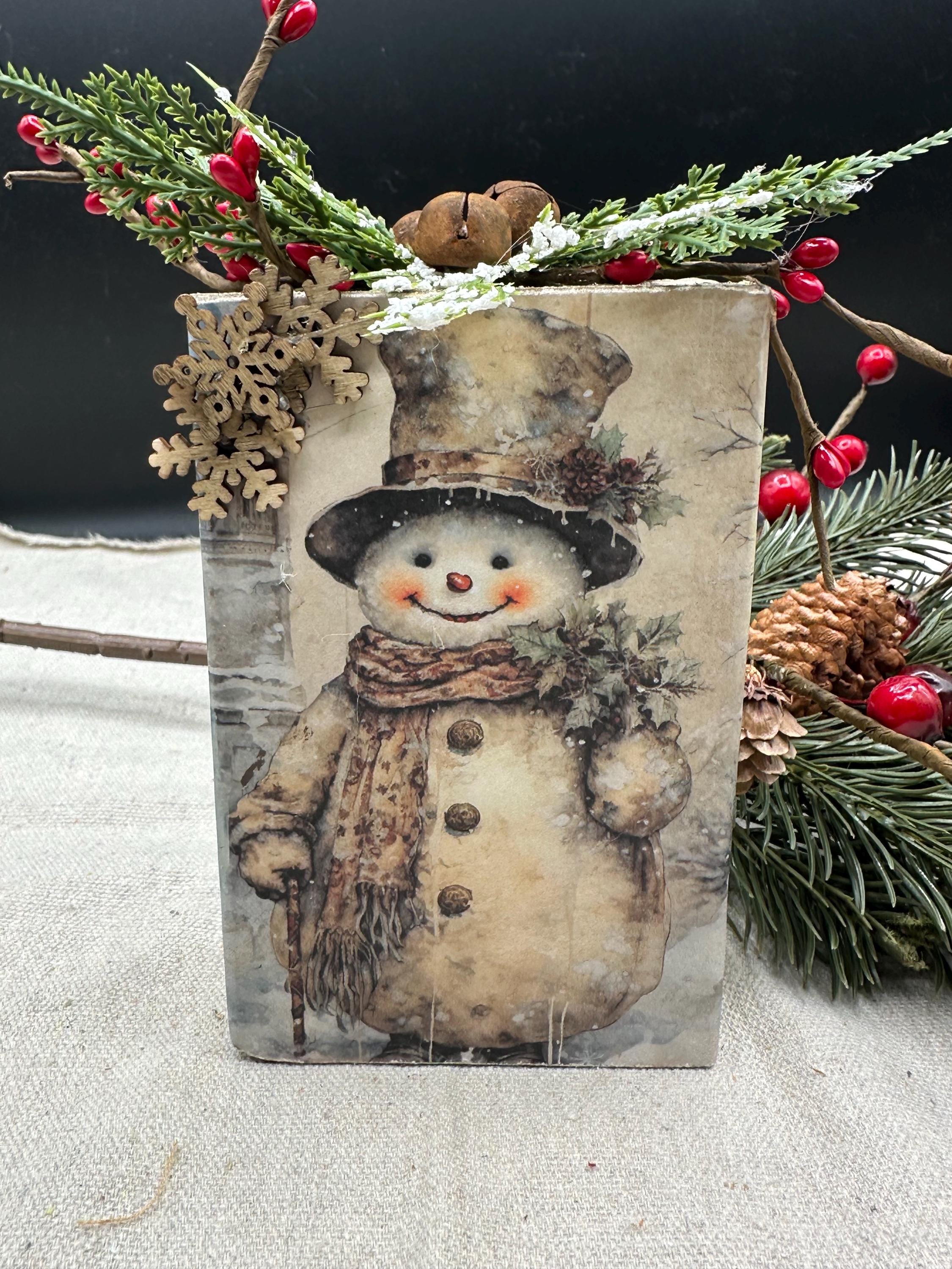 Handmade 2x4 Rustic Farmhouse Snowman Shelf Sitter - Etsy