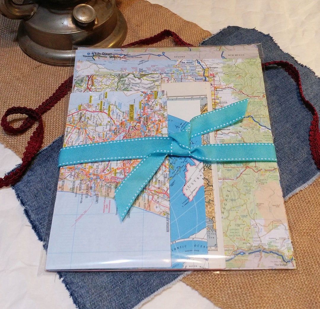 Vintage Map Book Pages | Junk Journal Ephemera Kit Street Maps ...