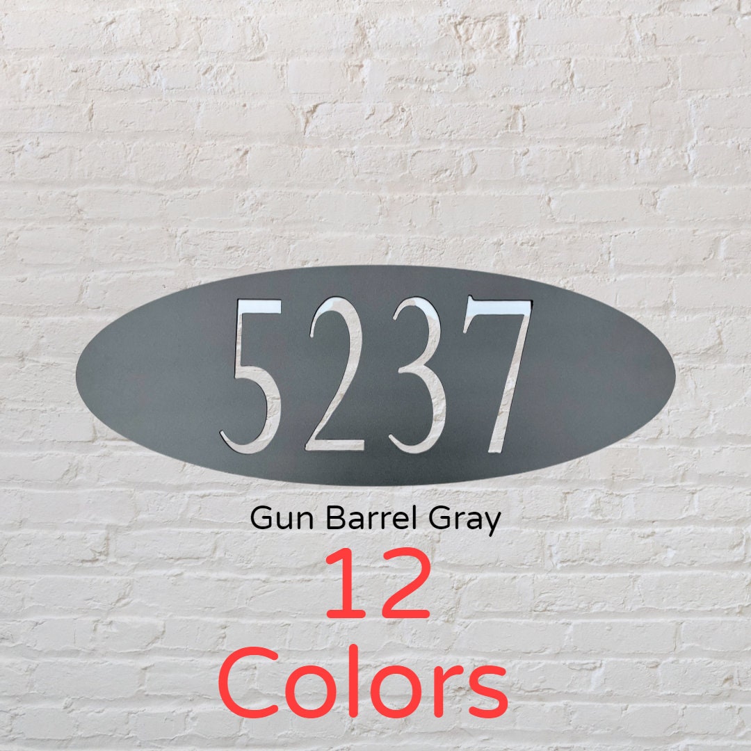 Metal House Number Sign Oval, House Address Plaque, Steel House Numbers ...