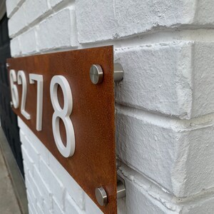 Highland Rust House Numbers, Modern House Numbers Sign, Steel Address ...