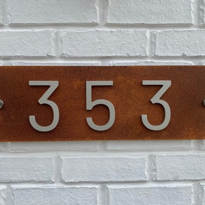 Lodo Rust House Numbers Modern House Numbers Sign Steel - Etsy