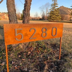 Morrison Rust House Numbers Modern House Numbers Sign Steel - Etsy