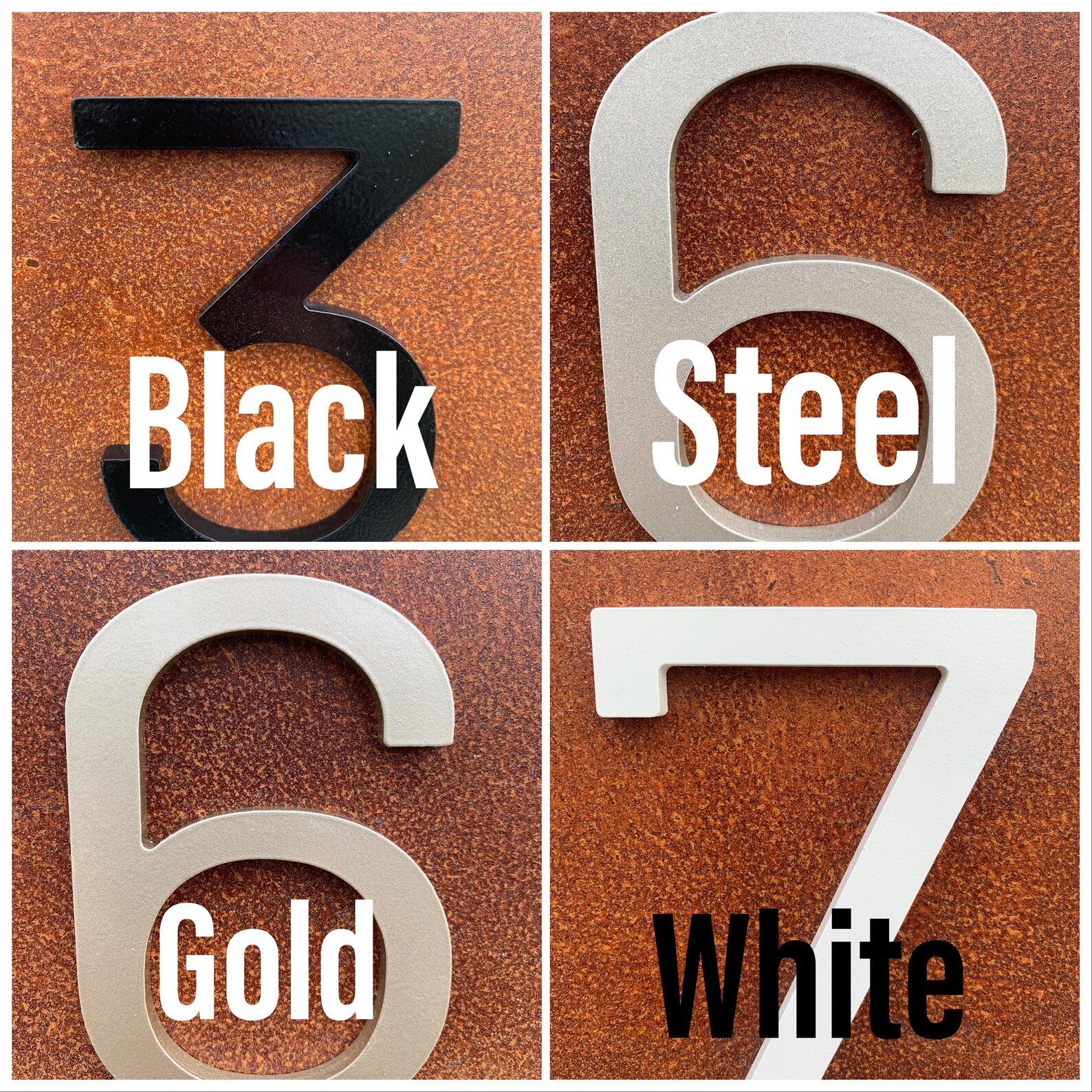 Lodo Rust House Numbers Modern House Numbers Sign Steel - Etsy