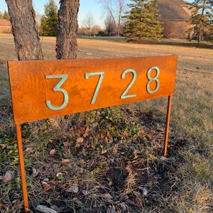 Morrison Rust House Numbers Modern House Numbers Sign Steel - Etsy