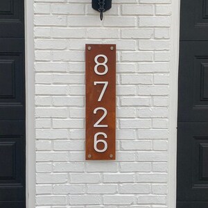 Highland Rust House Numbers, Modern House Numbers Sign, Steel Address ...