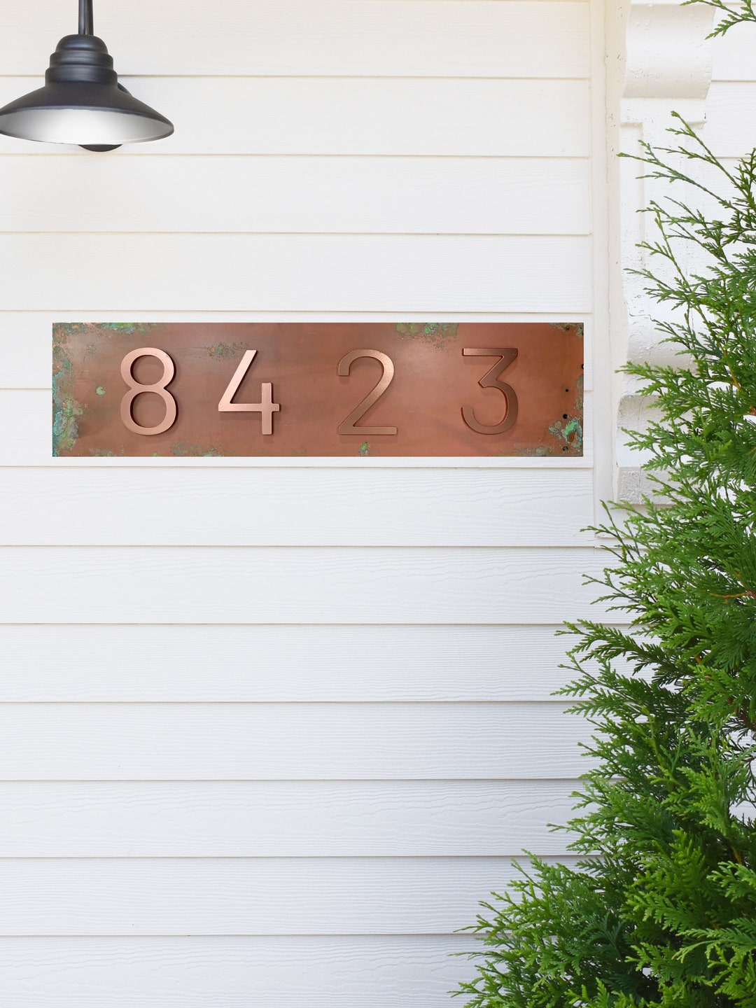 Crestmoor Copper House Numbers, Modern House Numbers Sign, Steel ...