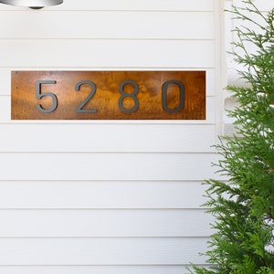 Coronado Rust House Numbers, Modern House Numbers Sign, Steel Address ...