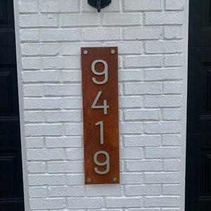 Highland Rust House Numbers, Modern House Numbers Sign, Steel Address ...