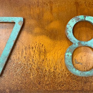 Coronado Rust House Numbers, Modern House Numbers Sign, Steel Address ...