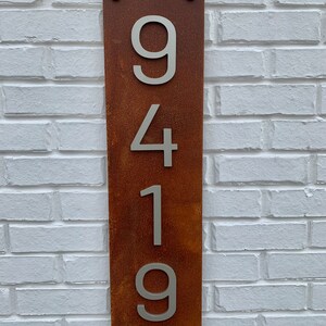 Highland Rust House Numbers, Modern House Numbers Sign, Steel Address ...