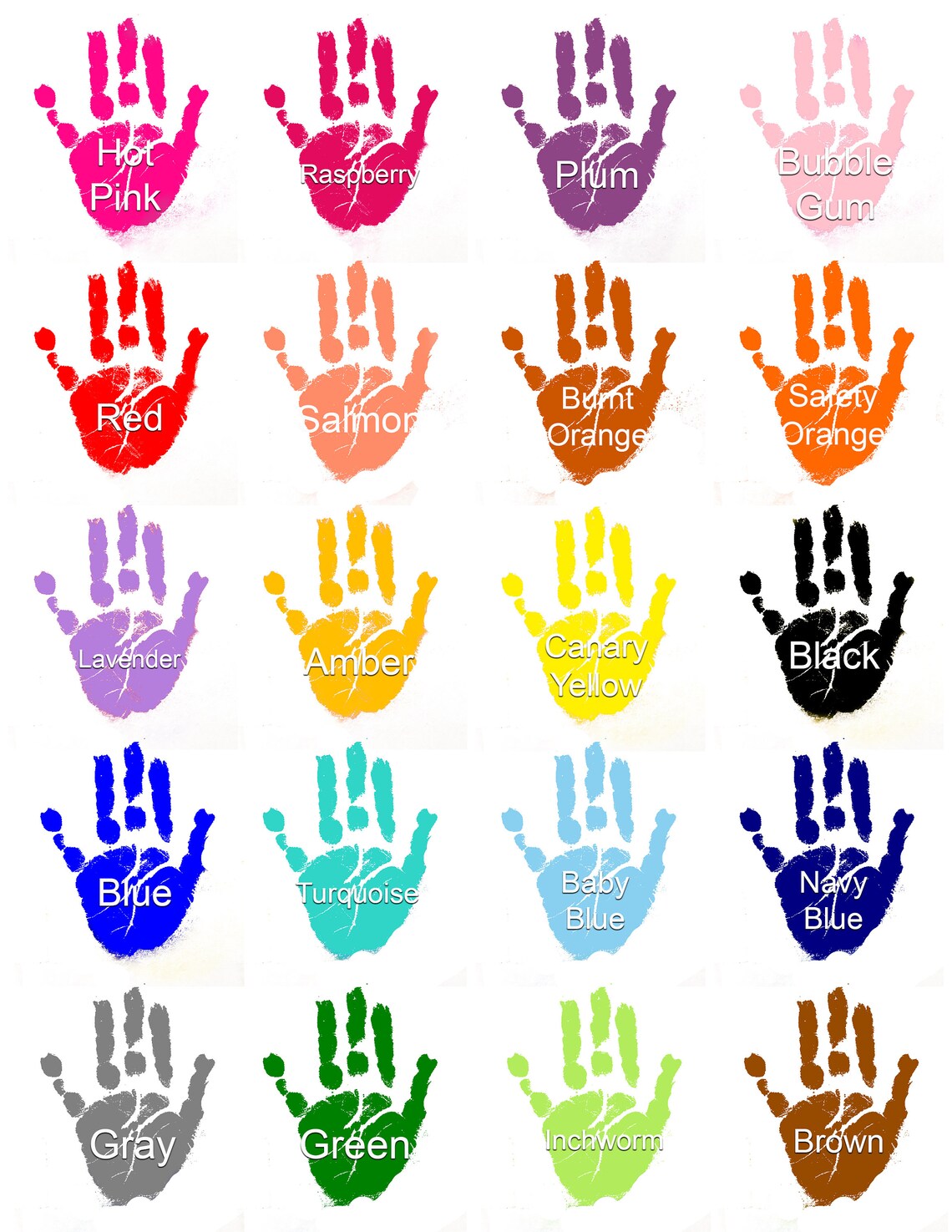 Your Baby's Actual Handprints Footprints Name and Statistics Photo ...