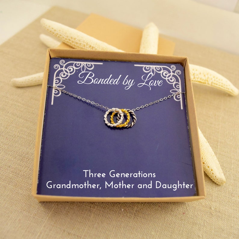 Three Generations Necklace Generations Necklace Birthday - Etsy
