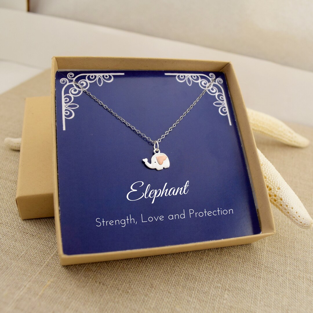 Elephant Necklace Sterling Silver, Strength Necklace, Friendship ...