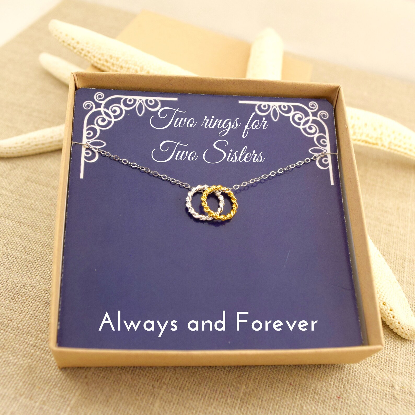 Christmas Gift for Sisters, Two Sister Necklaces, Sister Quote Jewelry ...