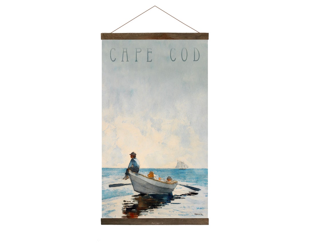 Frame Included! 36"x20", Homer Row Boat Cape Cod Art - Rip-proof ...