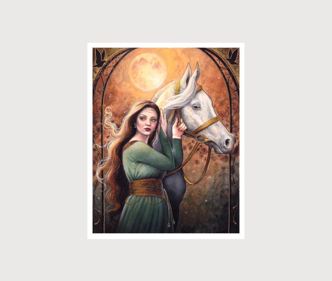 Rhiannon Art Print Welsh Celtic Goddess Horse Queen Fantasy Spiritual ...