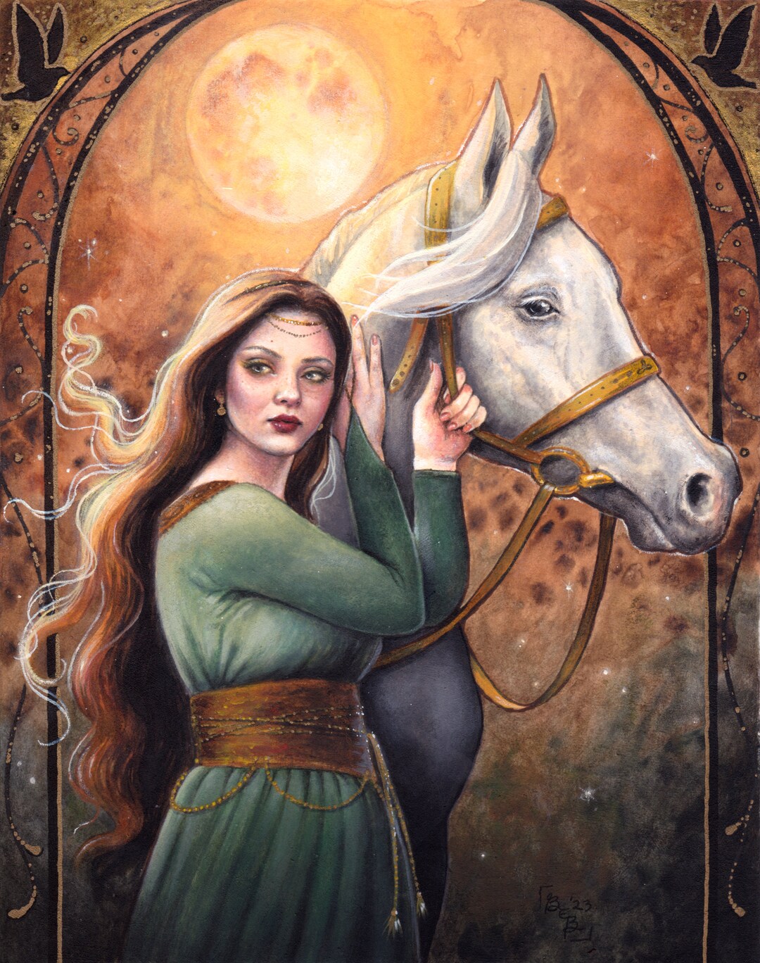 Rhiannon - Art Print - Welsh Celtic Goddess Horse Queen Fantasy ...