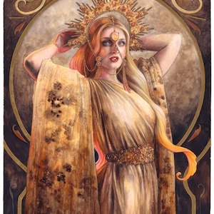 Goddess of Light Art Print Fantasy Faery Art Nouveau Deco Art by Brynn ...