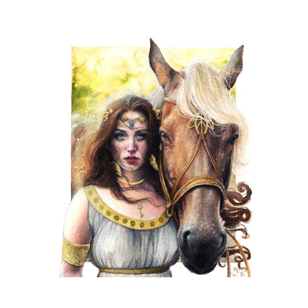 Epona Art Print Fantasy Horse Goddess Art by Brynn Elizabeth - Etsy