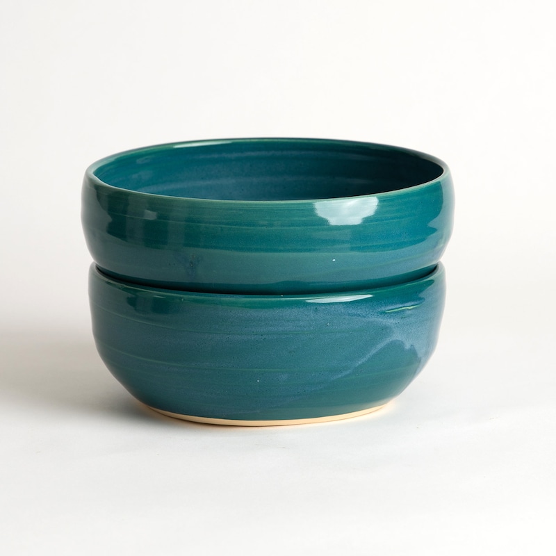 Shallow Glass Salad Bowls - Etsy