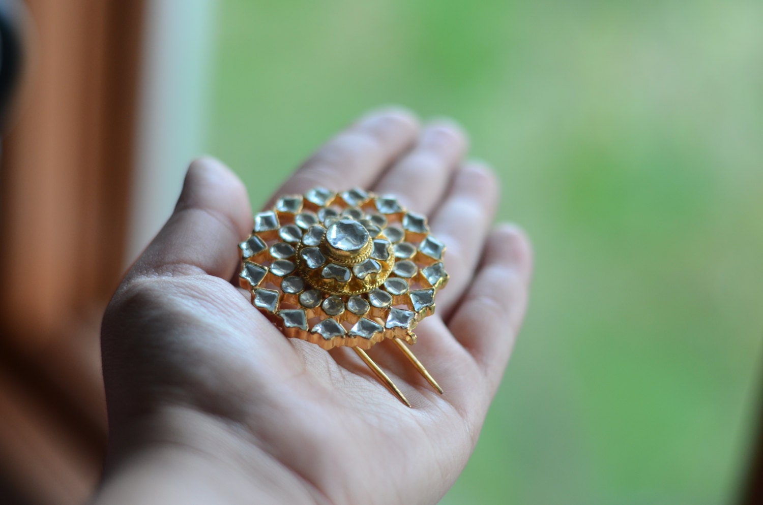 Shilpa Gold Plated Kundan Bridal Hair Pin/juda Pin/ Hair Bun - Etsy