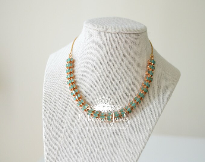 Krista Emerald Necklace/choker, Rose Gold Plated - Etsy