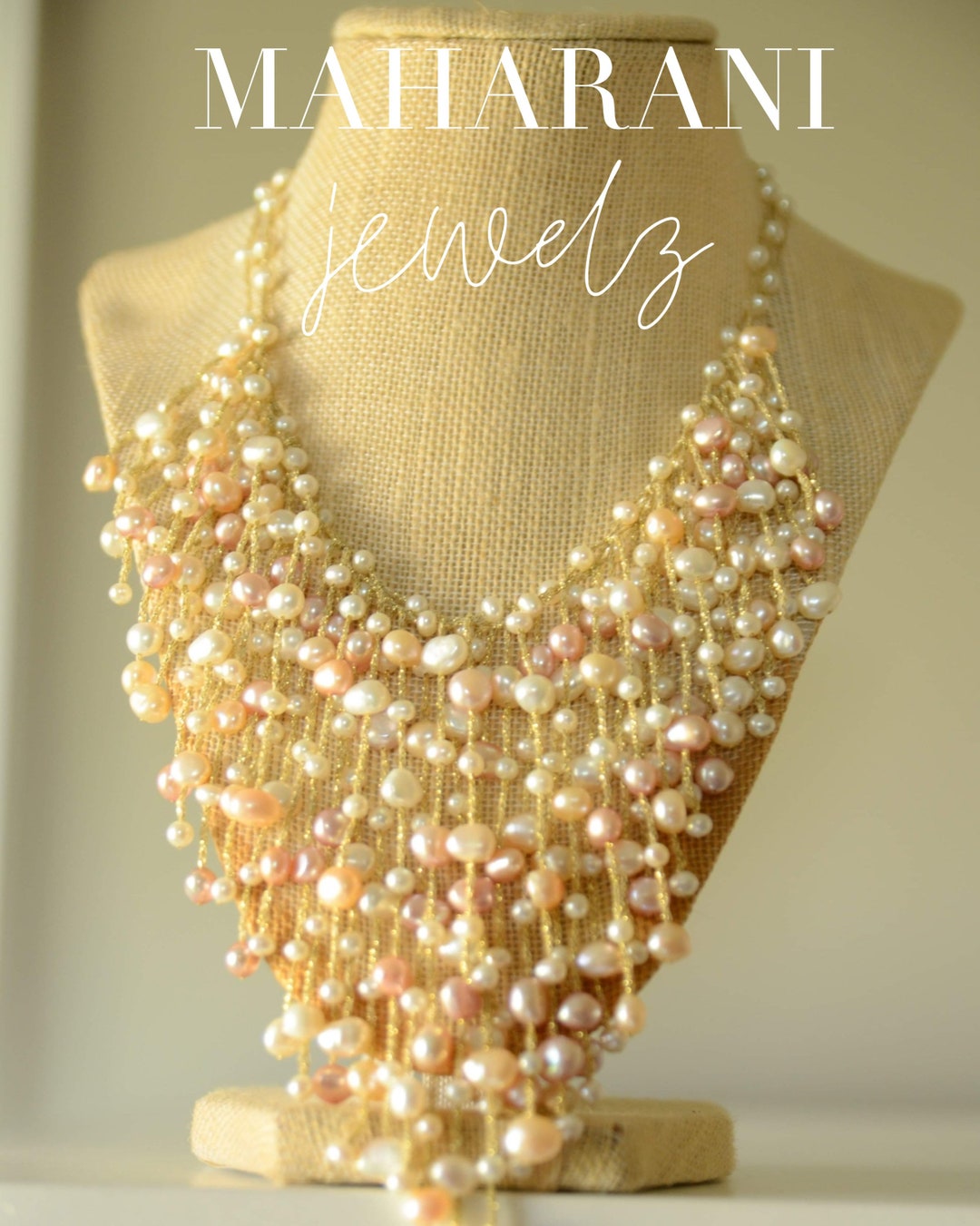 Mermaid Fresh Water Pearl Necklace With 14k Gold Filament - Etsy