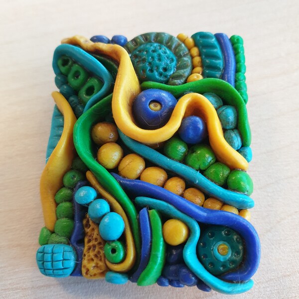 Polymer Clay Brooch - Etsy UK