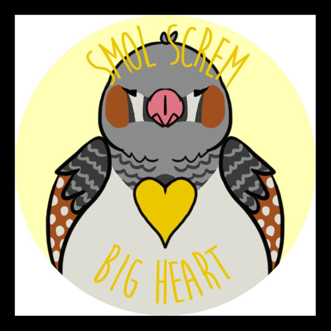 Smol Heart Big Screm 3" Vinyl Stickers - Bird Scream Meme Sticker ...