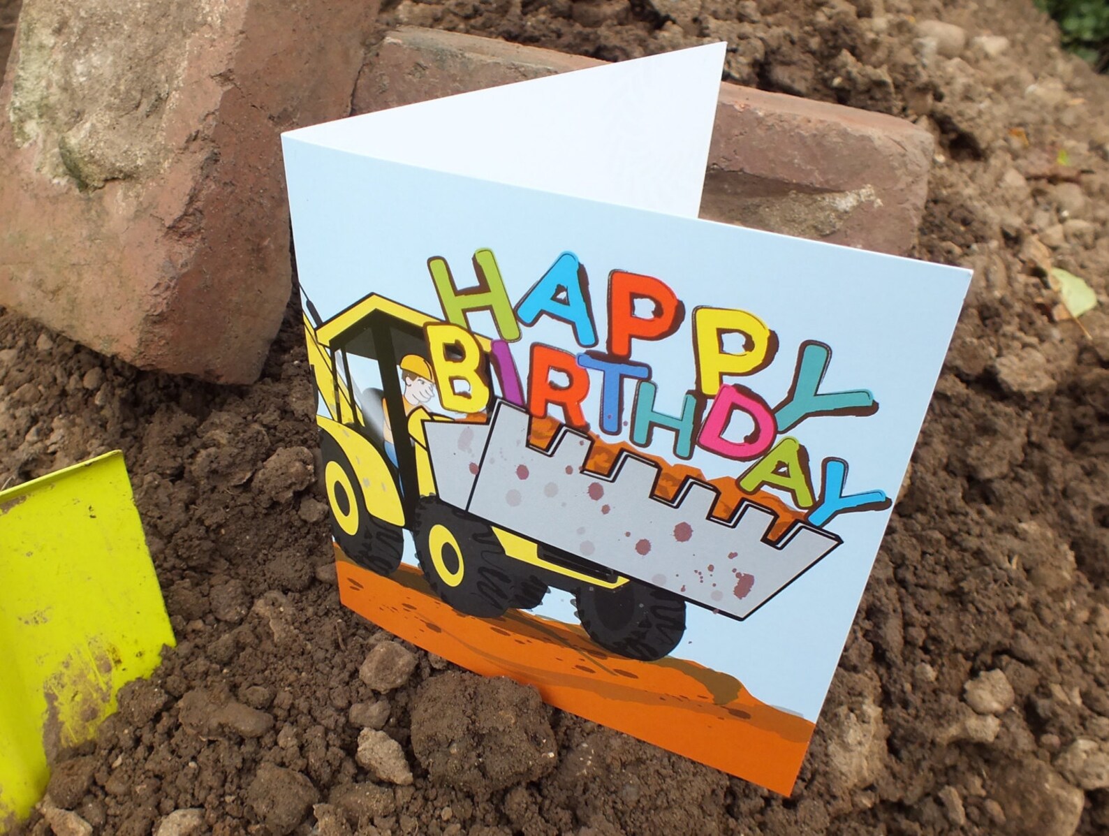 Digger Birthday Card Happy Birthday Greetings Card - Etsy