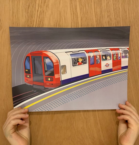 London Underground Train A4 Poster Print | Etsy